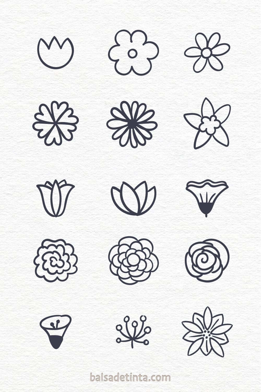 17 flower drawing ideas - Balsa de tinta