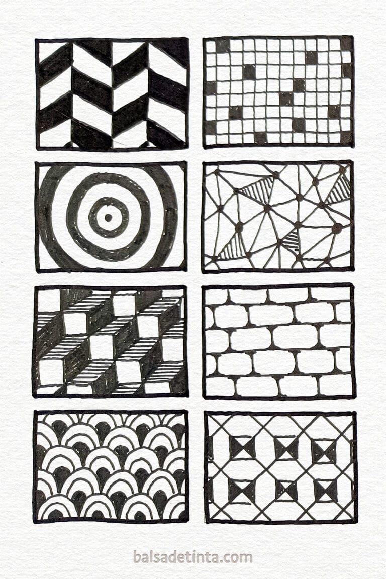 64 easy patterns to draw by hand - Balsa de tinta