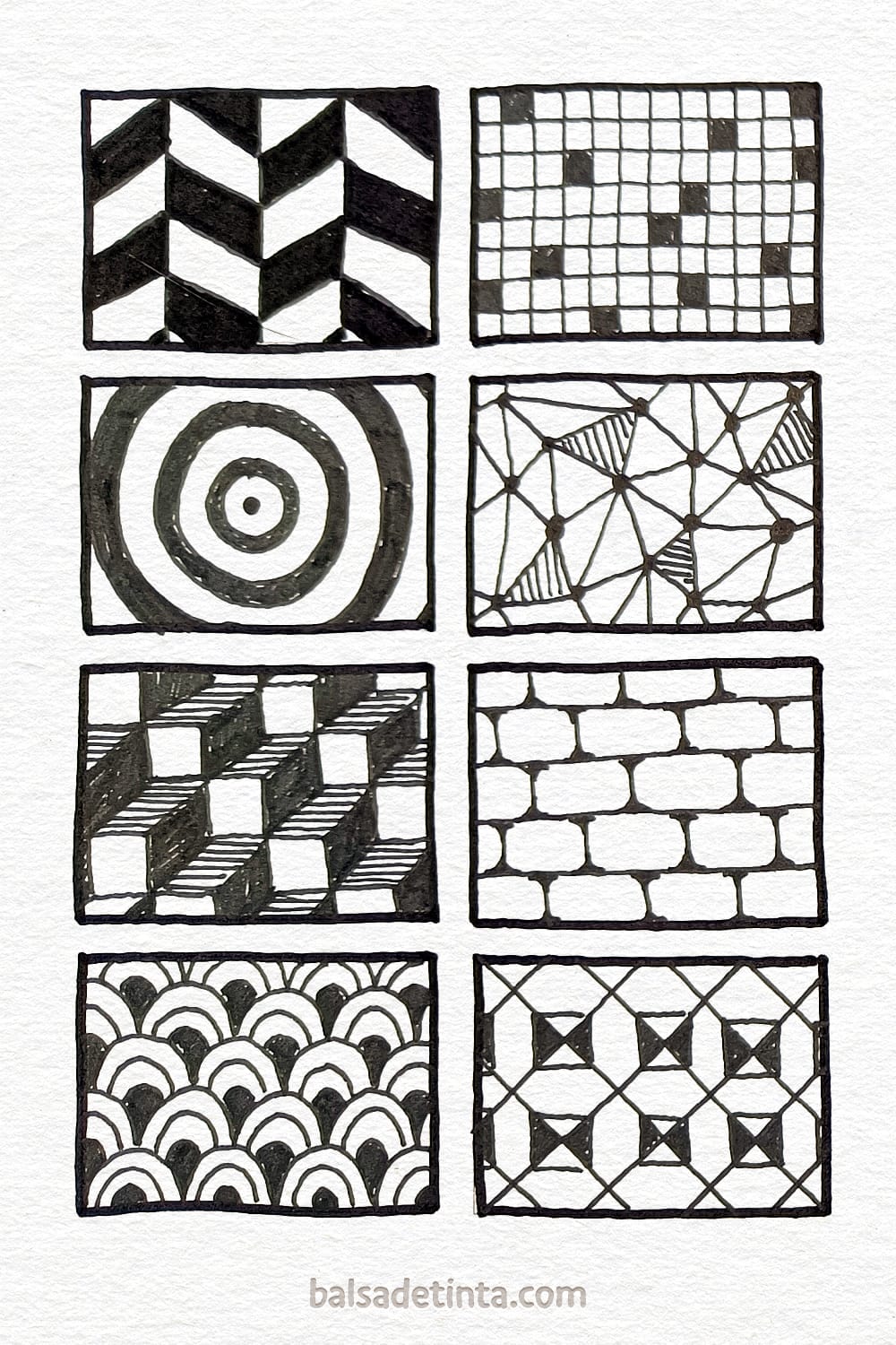 64 easy patterns to draw by hand - Balsa de tinta