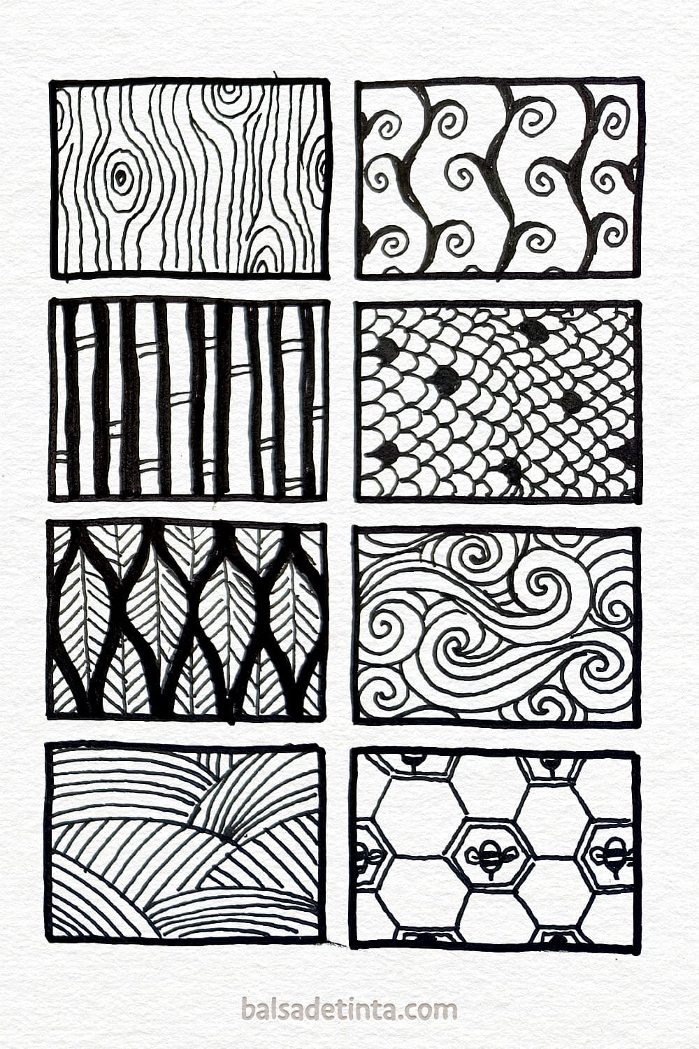 64 easy patterns to draw by hand - Balsa de tinta